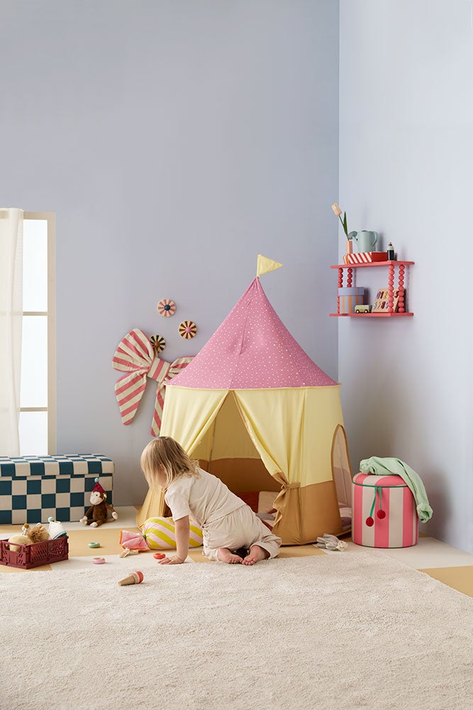 Sittpuff cylinder med förvaring rosa 30 cm | Kids Concept